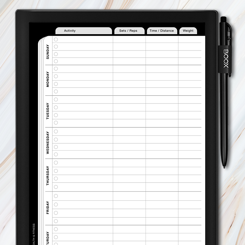 Onyx BOOX - Weekly Workout Log – eInkTemplates