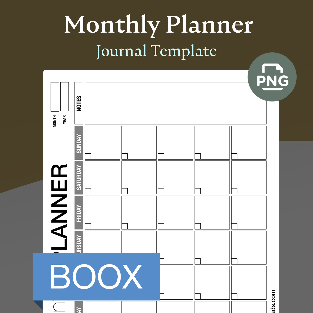 Onyx BOOX - Monthly Calendar Landscape – eInkTemplates