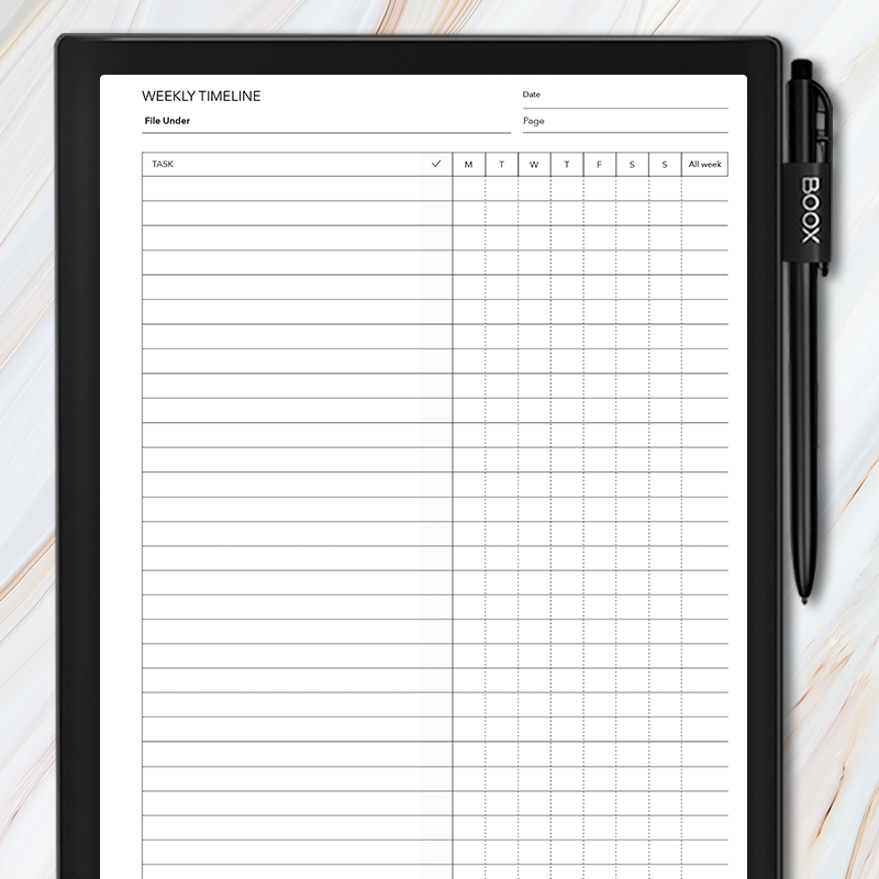 Onyx BOOX - Weekly Timeline template – eInkTemplates